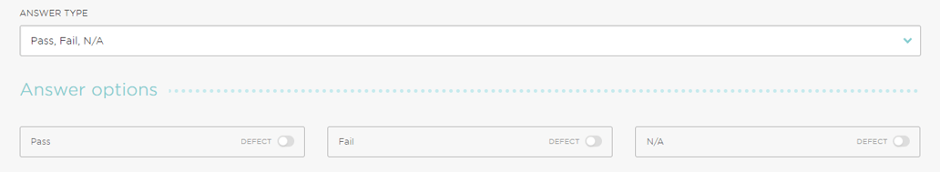 What are the different answer types when creating a checklist?
